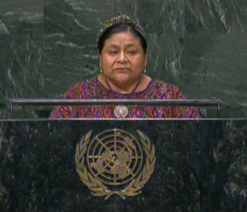 Audio del discurso de Rigoberta Menchú, defensora de los Derechos de ...